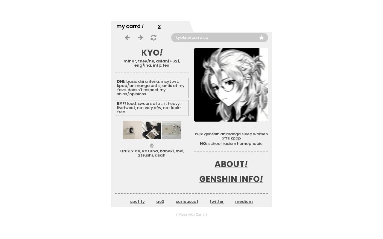 kyo's carrd